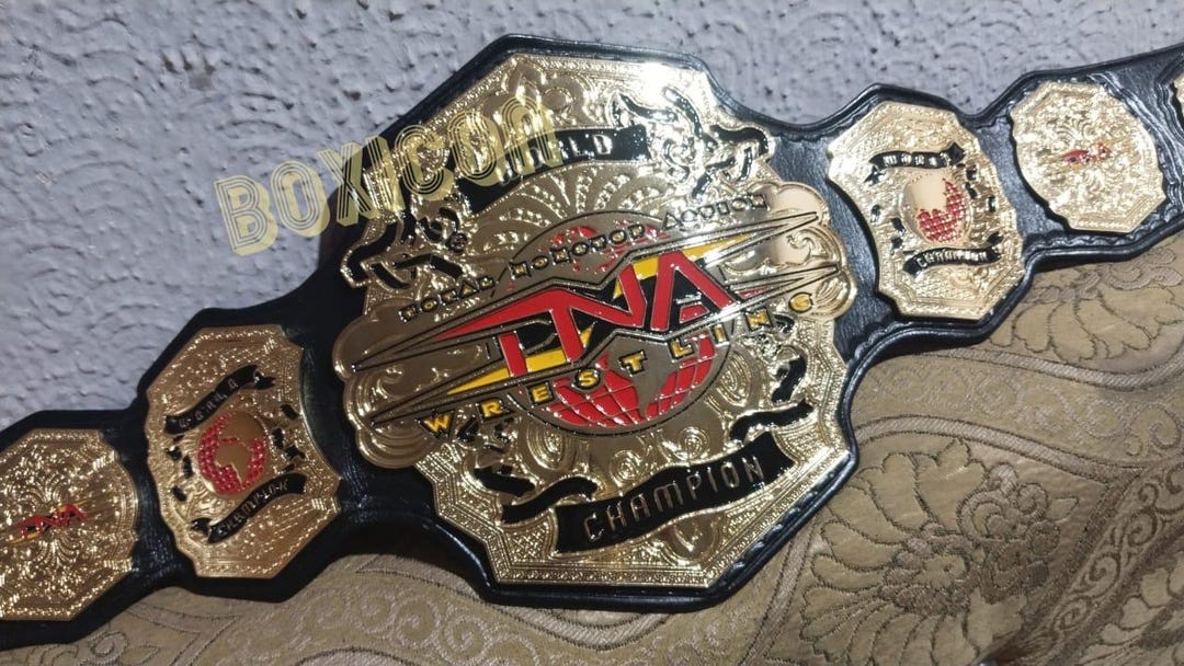 New TNA World Heavy Weight Wrestling Championship Belt 4MM Zinc Plates ...