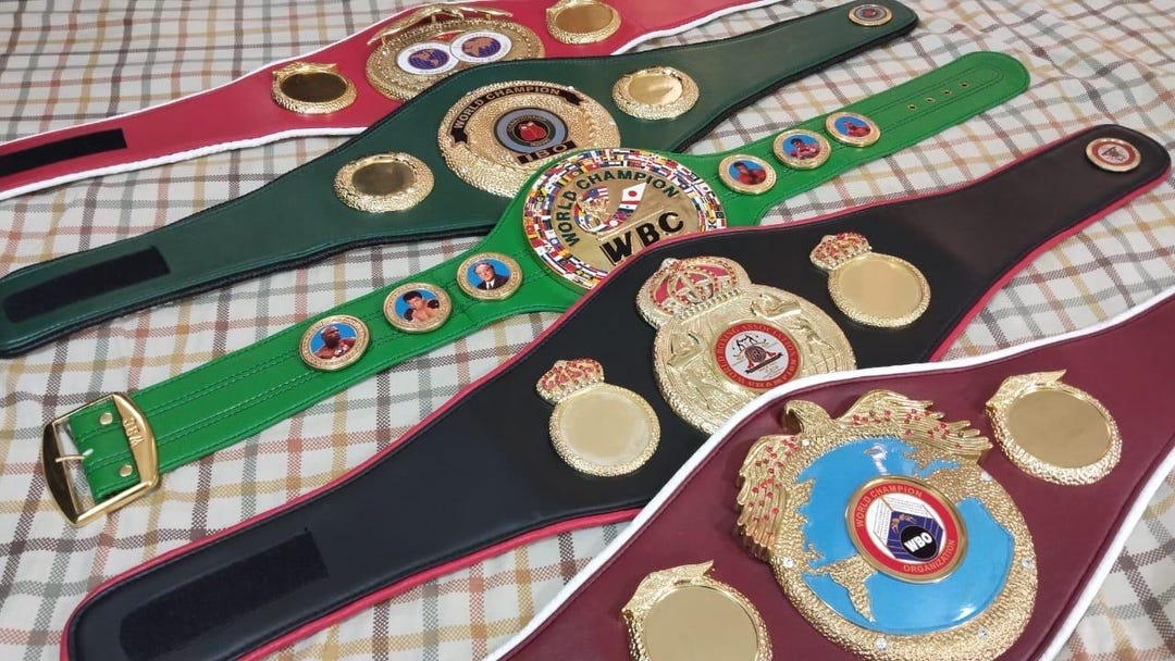 WBC, Ibf, Ibo, WBO, WBA Set of 5 Boxing Championship Title Belts Adult ...