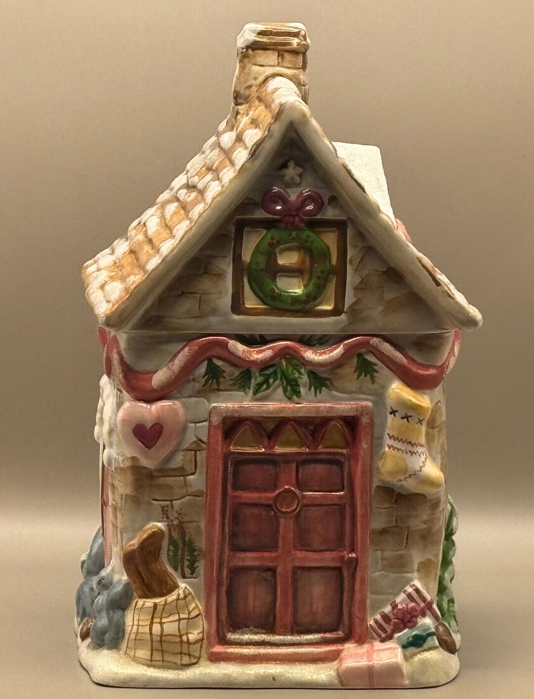 Vintage Ceramic Cottage Cookie Jar - Etsy