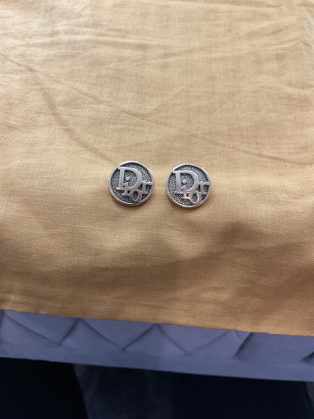 Vintage Christian Dior Gold Button Earrings With Giftbag - Etsy