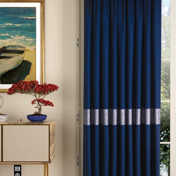 Color Block Curtains - Etsy