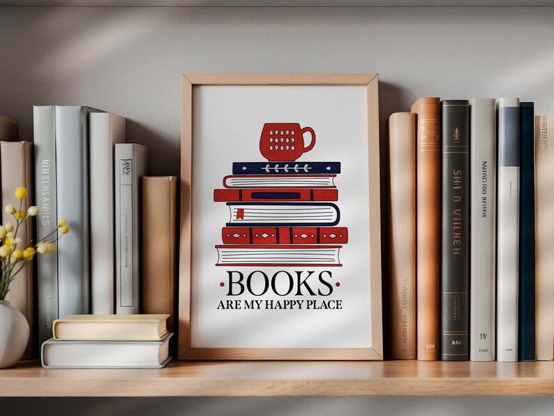 Book Themed Coloring Page, Gift Ideas for Book Lovers, Mindfulness ...