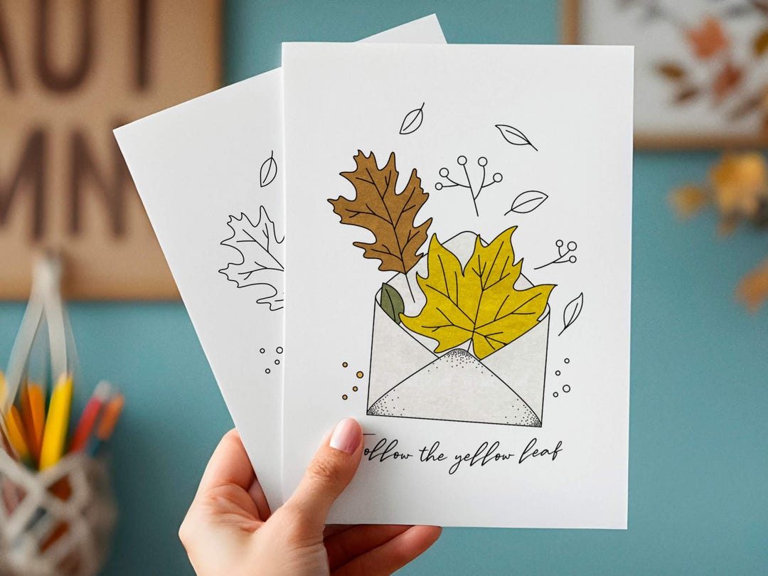 Fall Coloring Pages, Simple Coloring Page, Adult Coloring Page, Autumn ...