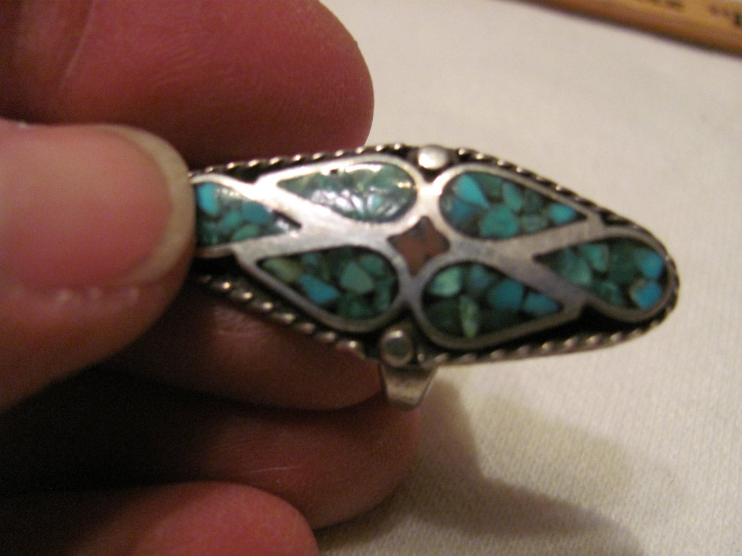 Turquoise, Coral, Sterling Silver Zuni Native American Ring - Etsy