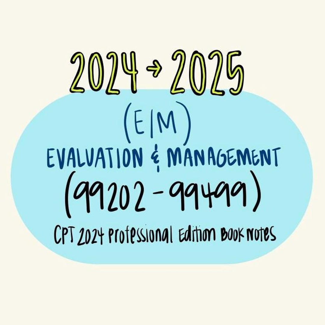 CPT Surgery / EVAL + MANAGEMENT Book Notes (2025 - Updated) - Etsy