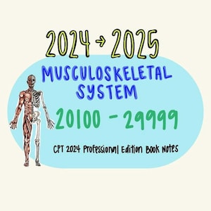CPT Surgery / MUSCULOSKELETAL System Book Notes (2025 - UPDATED) - Etsy