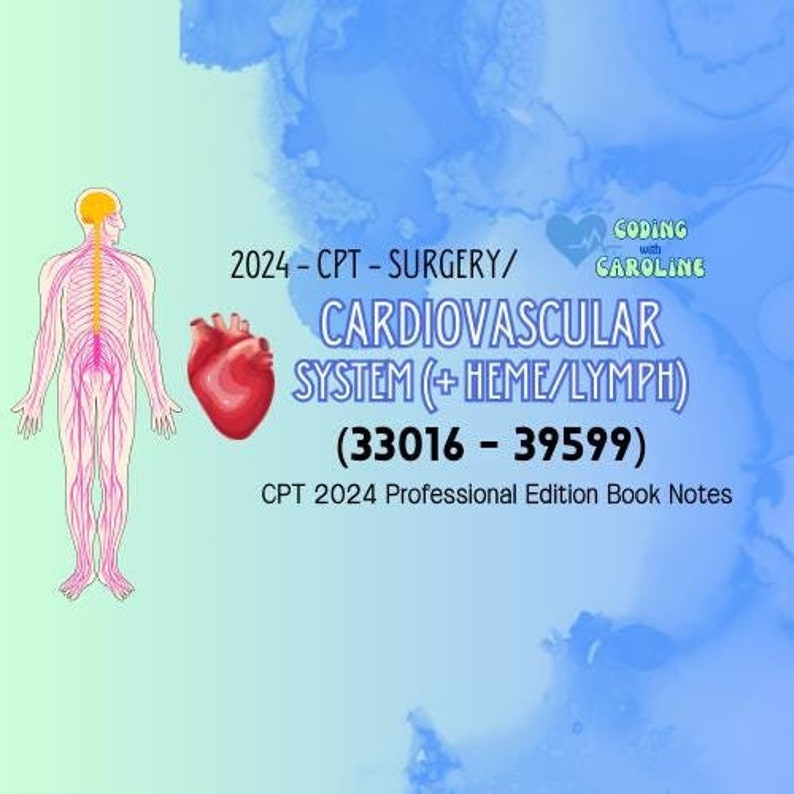 2024 CPT Surgery / CARDIOVASCULAR Heme-lymph System Book Notes - Etsy