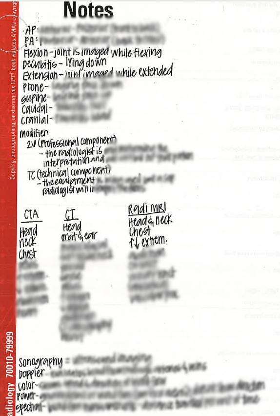 2024-2025 CPT Surgery / RADIOLOGY Book Notes - Etsy