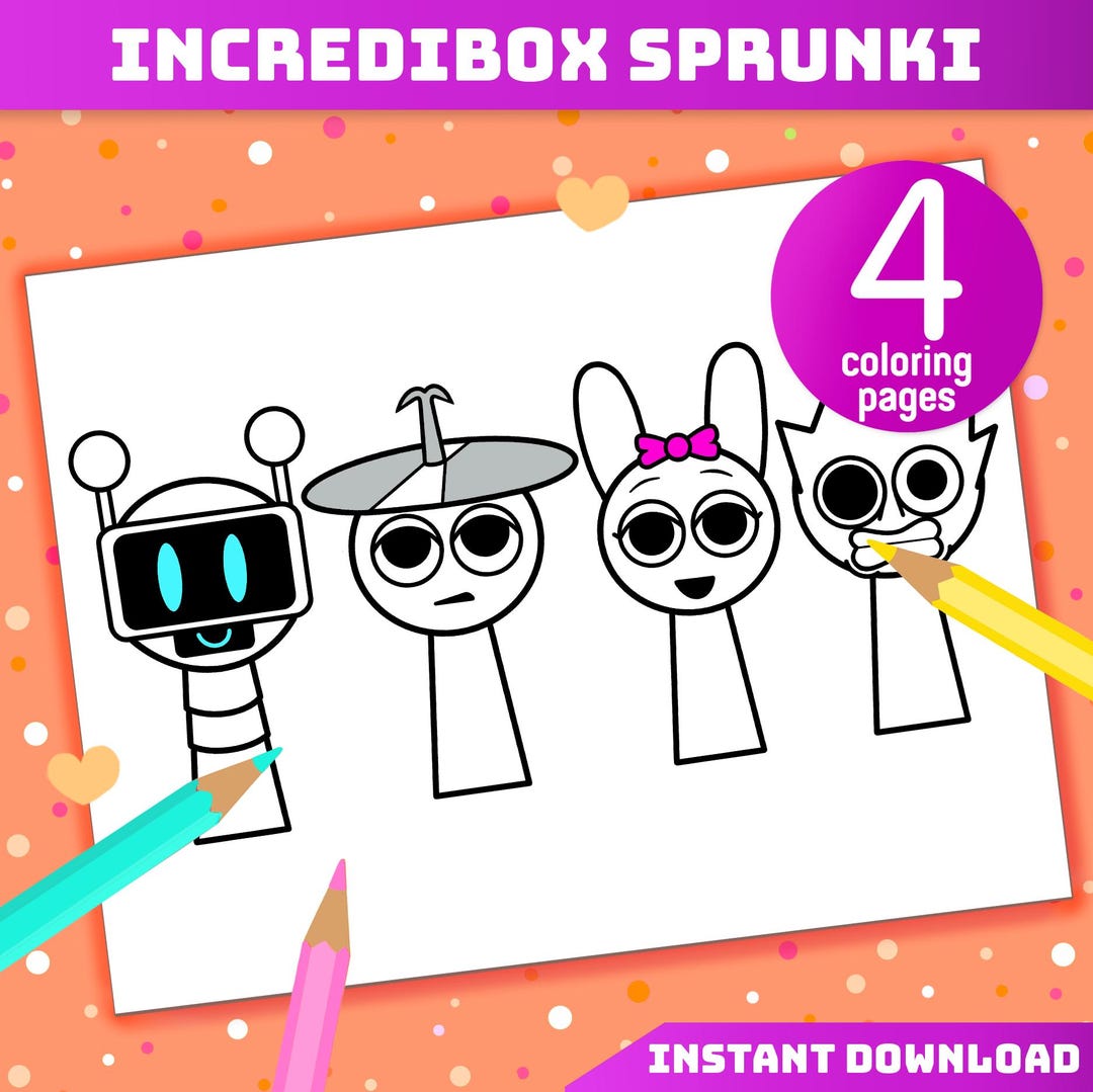 4 páginas para colorear de Sprunki de Incredibox para niños / 14 ...