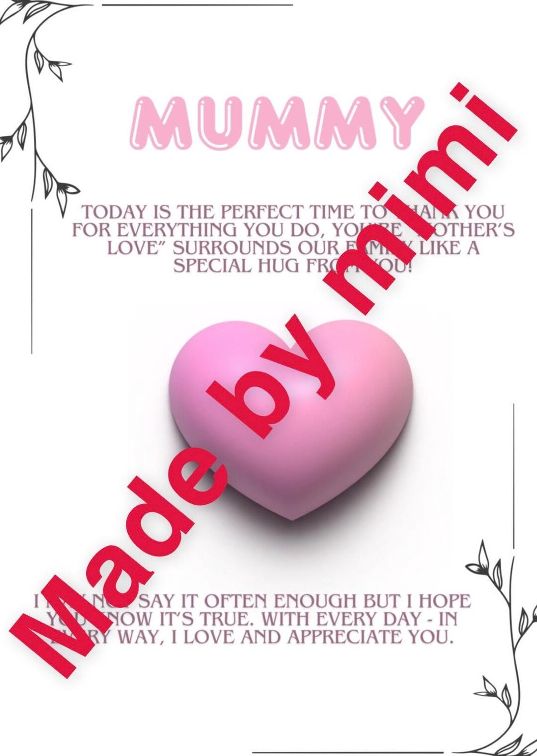 Special Mummy Poem - Etsy