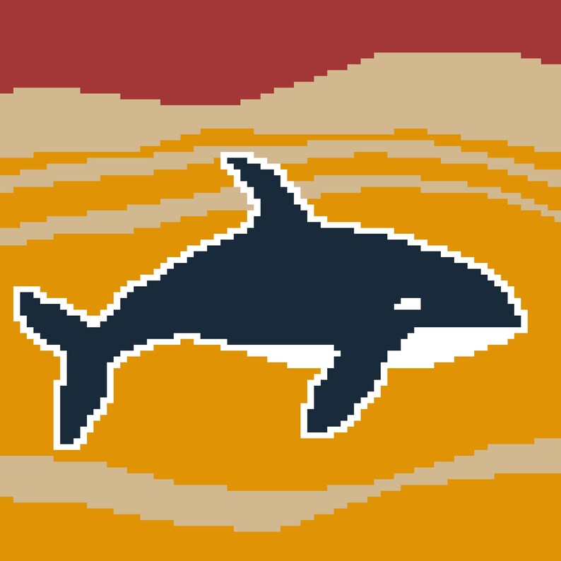 Orca Killer Whale Crochet Colourwork Tapestry Chart - Etsy