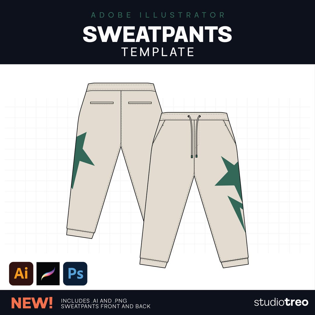 Editable Sweatpants Vector Mockup | Downloadable Clothing Mockup ...