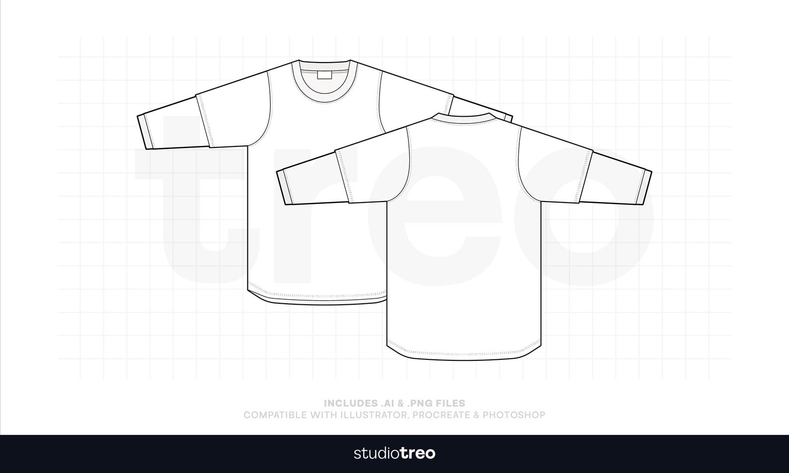 Editable Long Sleeve T-shirt Vector Mockup | Design Template ...