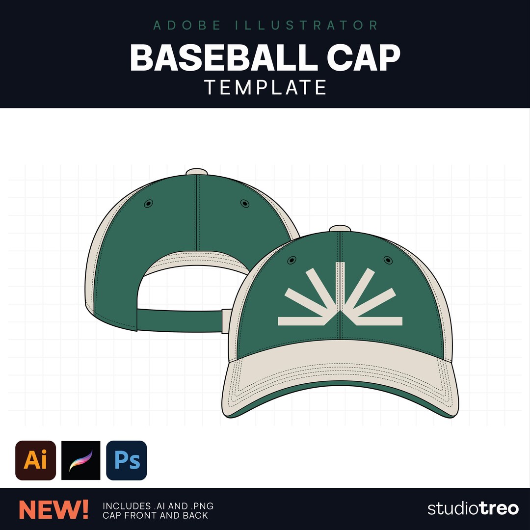 Baseball Cap Vector Mockup Template | Digital Download for Designers ...