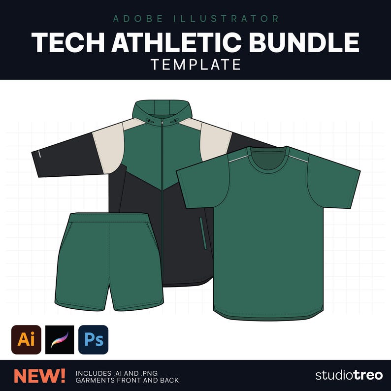 Gym Activewear Sports Kit Template Vector Digital Athletic Running ...