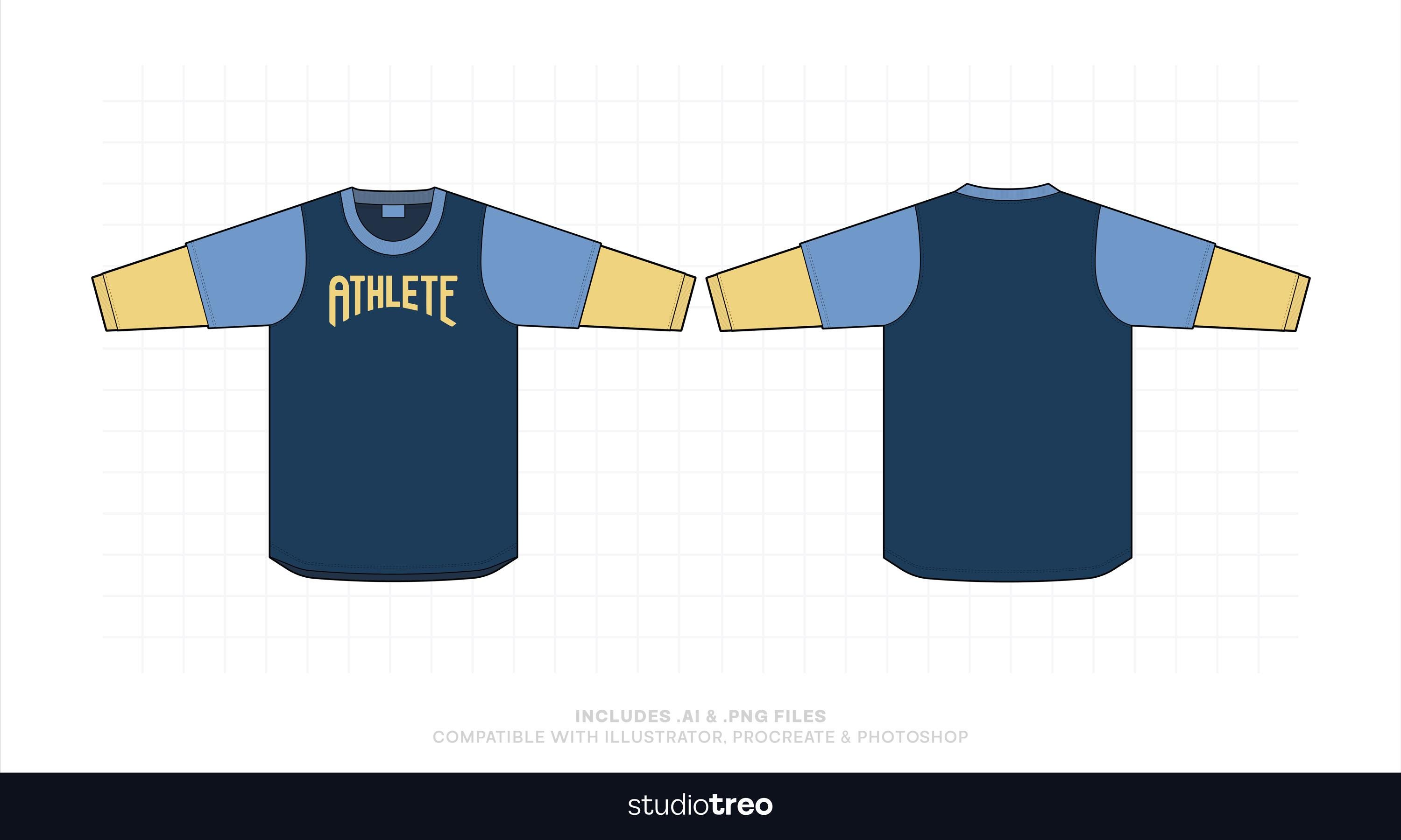 Editable Long Sleeve T-shirt Vector Mockup | Design Template ...