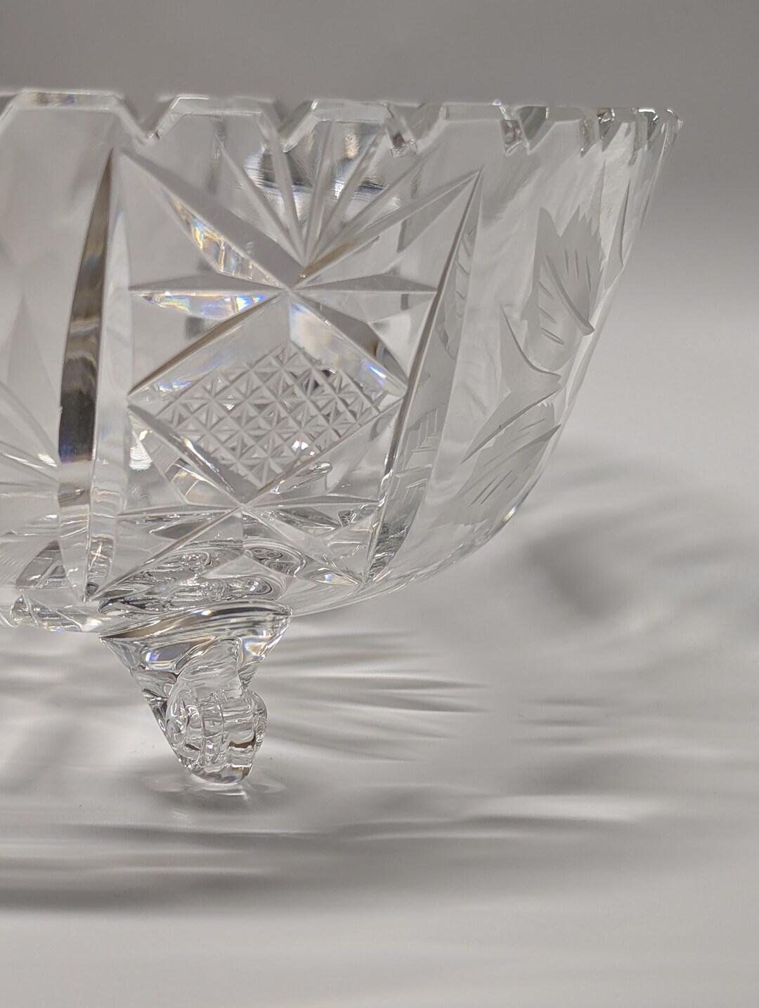 Vintage Etched Crystal Candy Dish; Vintage Crystal; Lead Crystal ...