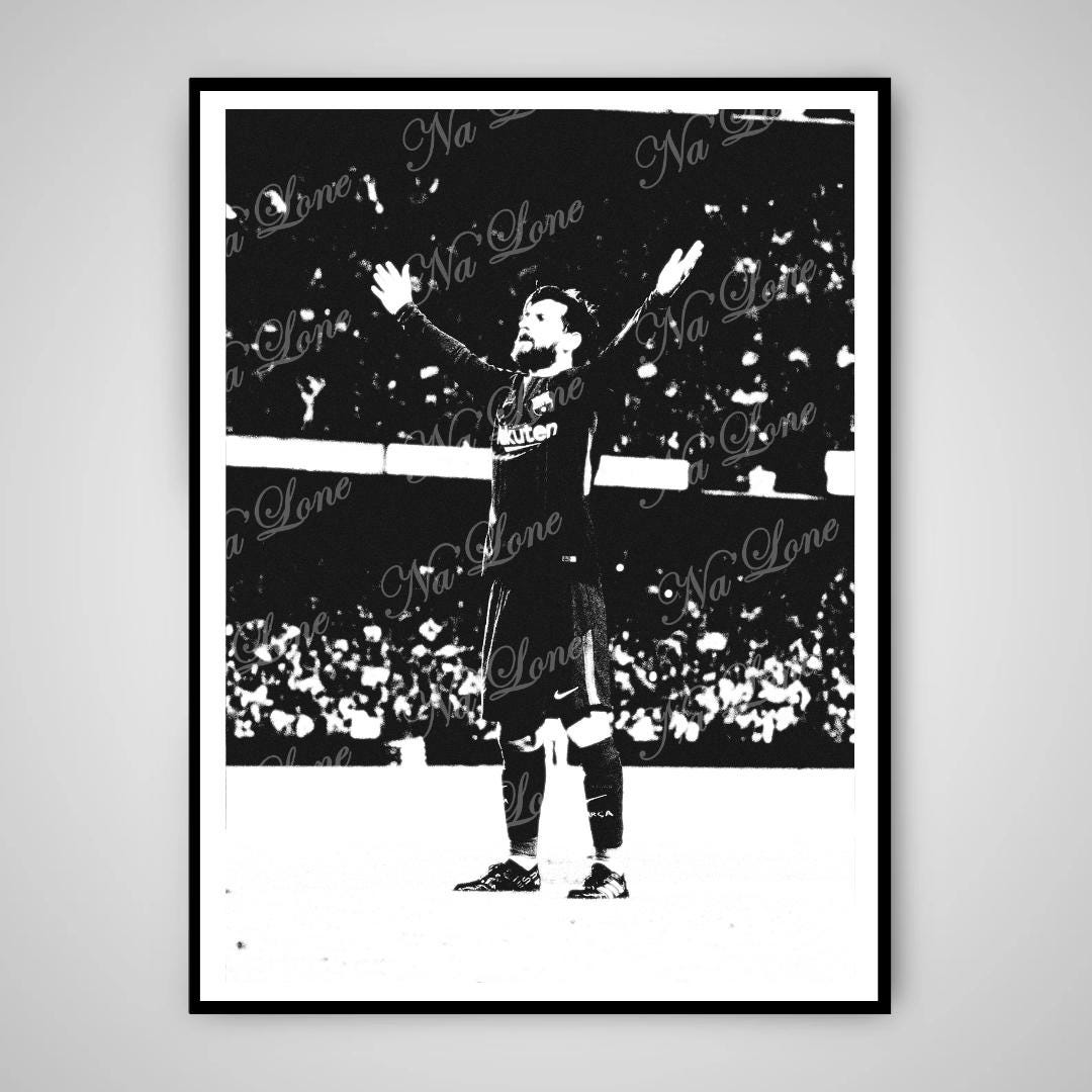 Messi Poster, Soccer Print, Messi Print Decor, Football Legend, FC Barcelona PSG Print, Sports ...