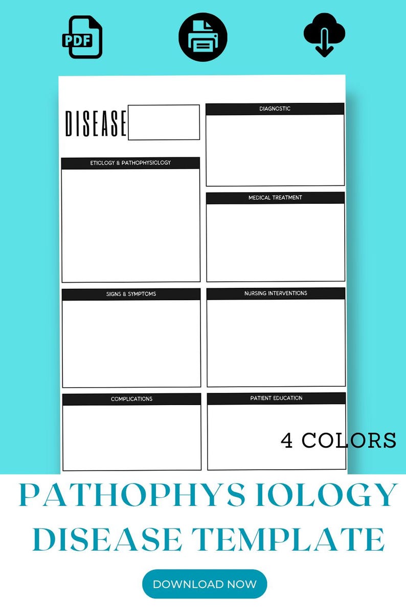 Pathophysiology Nursing Notes Template - Printable NCLEX Nursing School ...