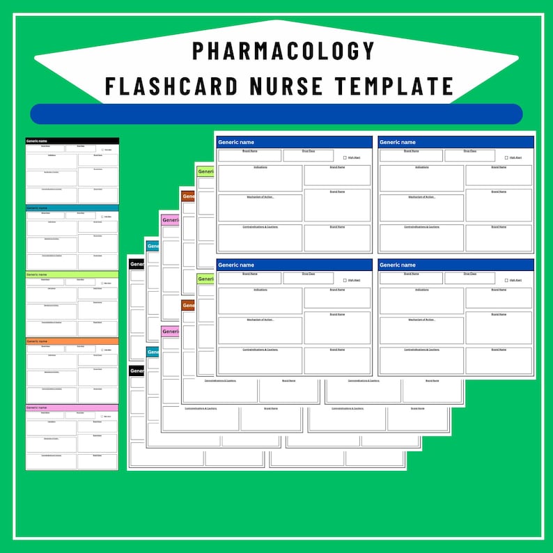 Pharmacology Flashcard Template for Nursing Students | Printable Drug ...