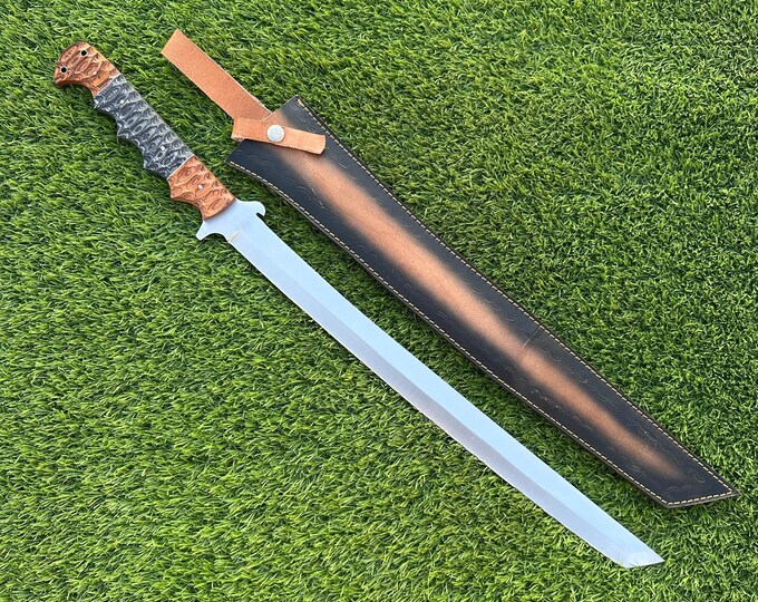 Tanto Blade Sword 26" Custom Handmade J2 Steel Full Tang Tactical Sword ...