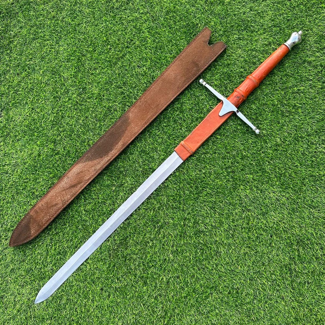 52'' Rare Golden Scottish Claymore Handmade Sword W/ Sheath ...