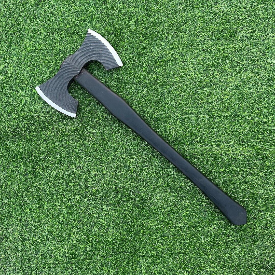 Hand Forged Double Headed Bearded Axe, Viking Throwing Axe Engraved ...