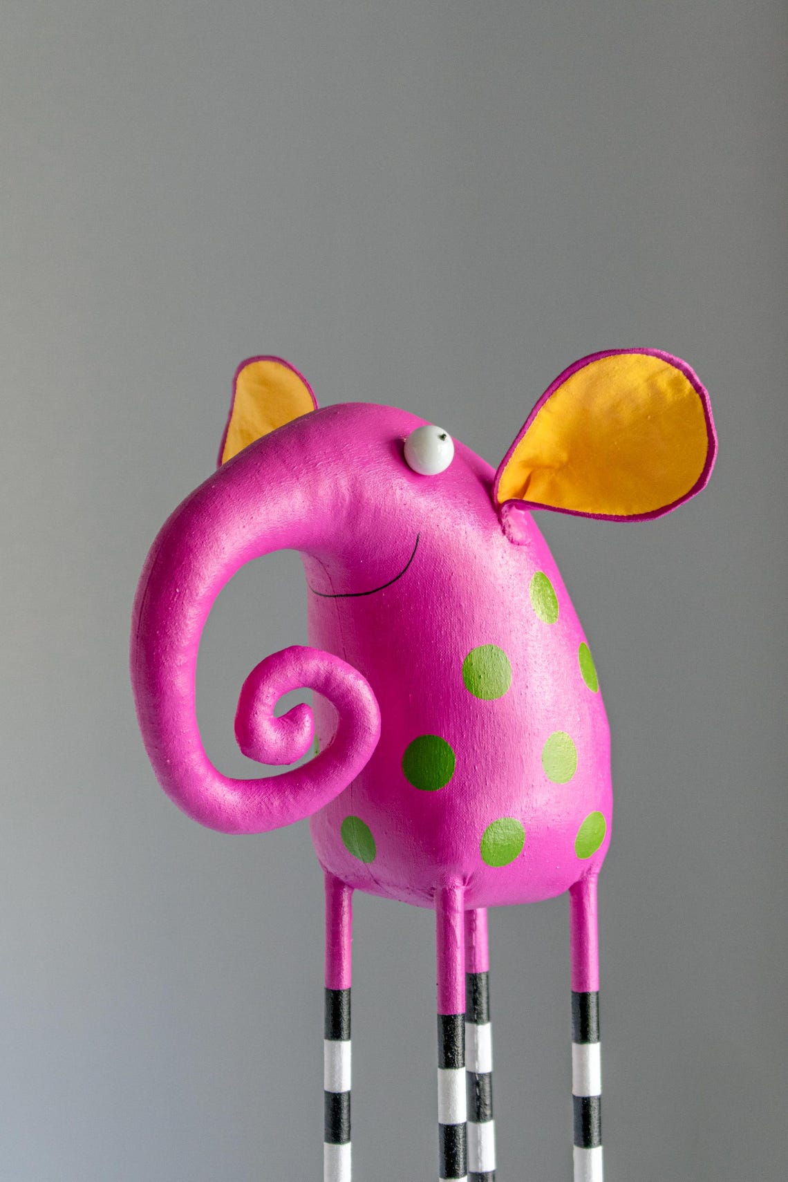 Handmade Big Pink Elephant Sculpture: Whimsical Home Decor - Etsy