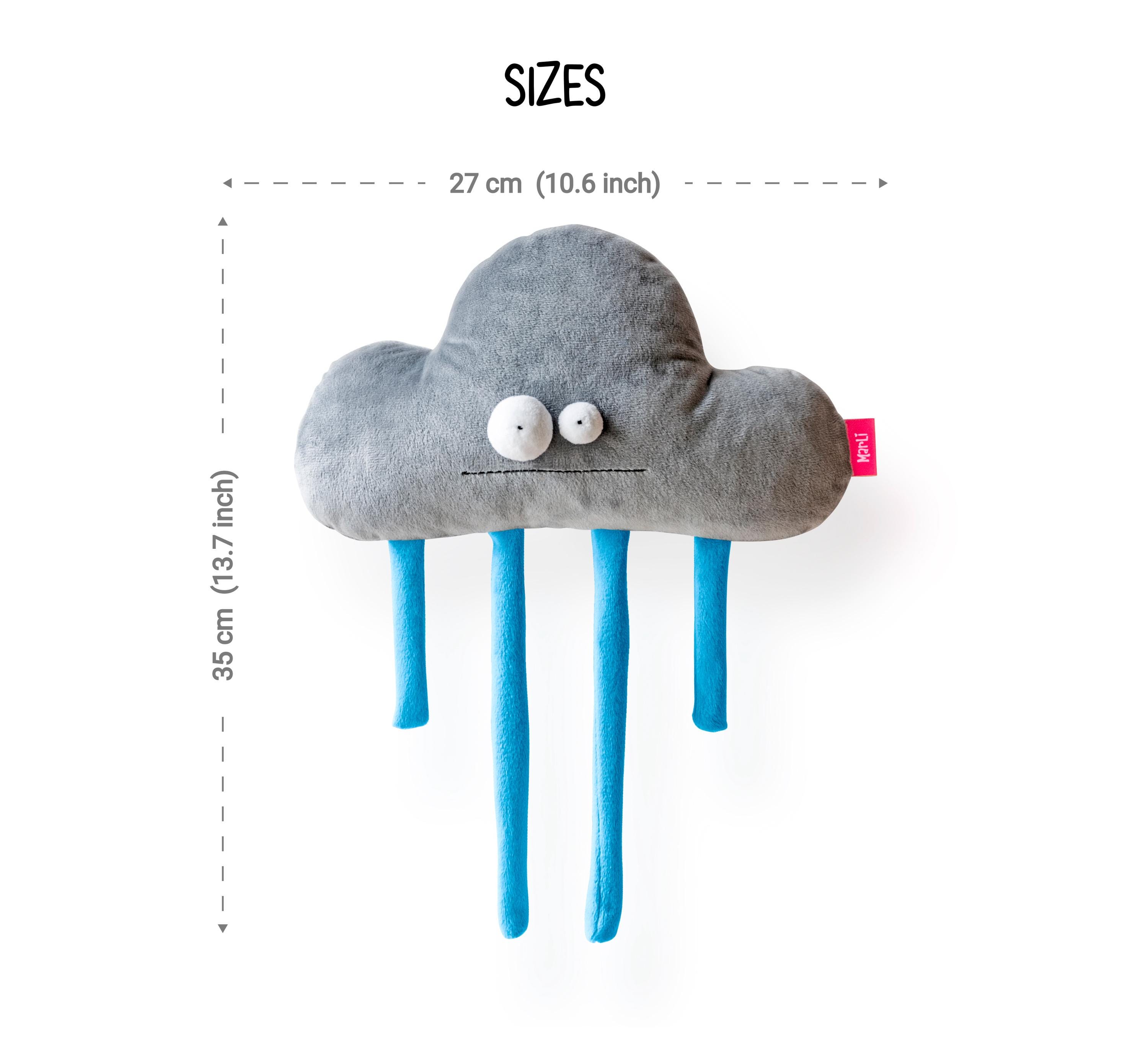 Unique Handmade Stuffed Rain Cloud Pillow, Plush Interior Toy,kids Room ...