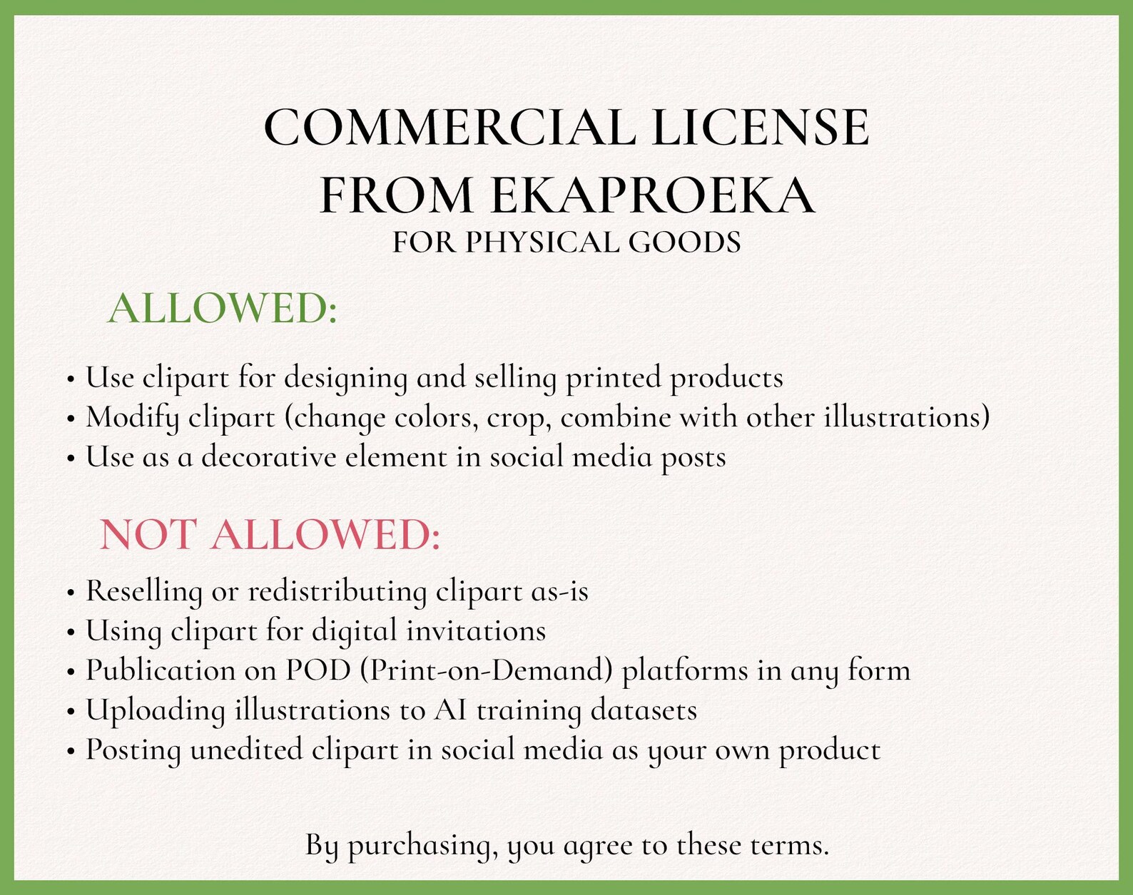 Commercial License for Physical Products | for One Etsy Listing ...