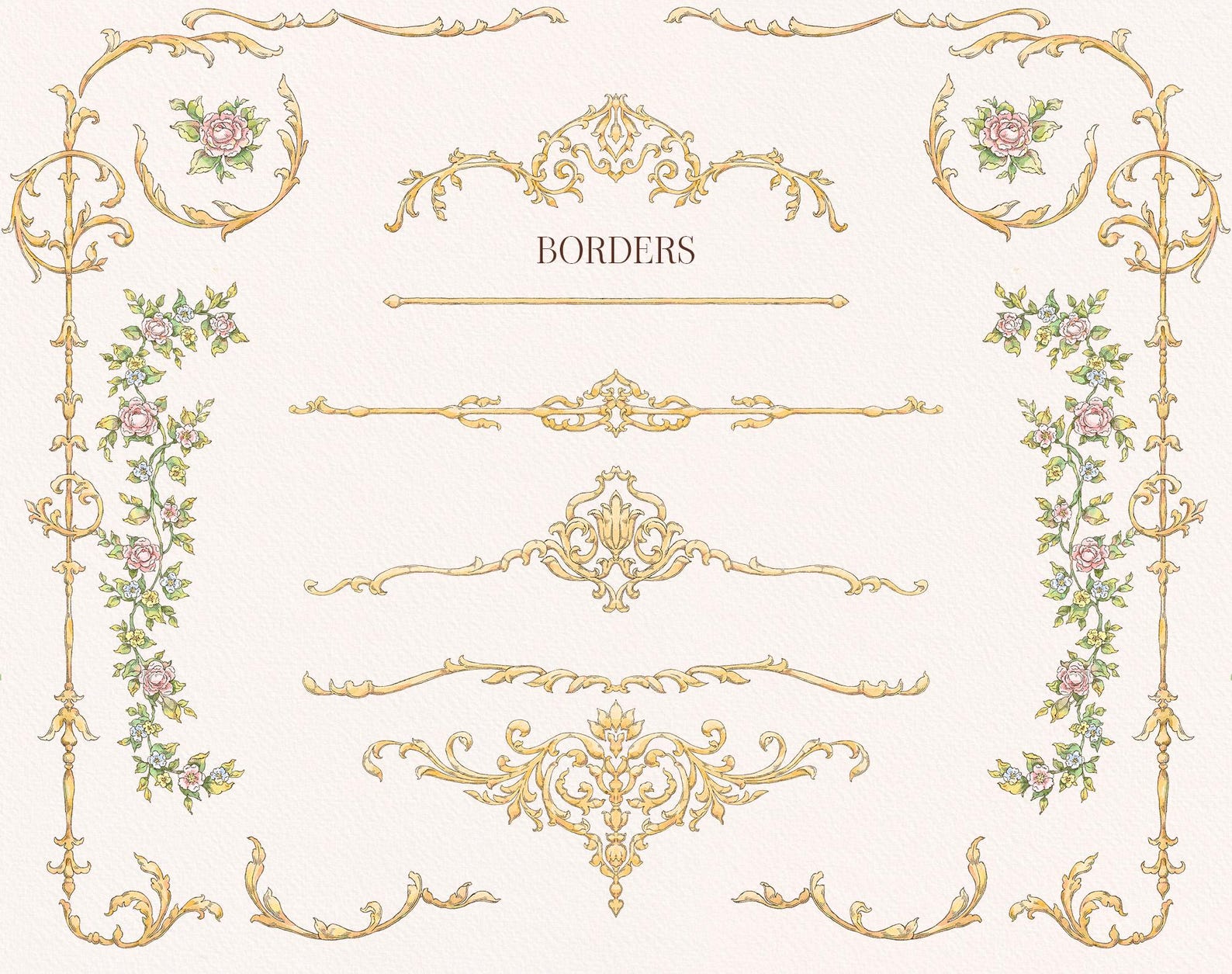 Vintage Floral Crest Png, Vector Borders, Baroque Clipart, Victorian ...