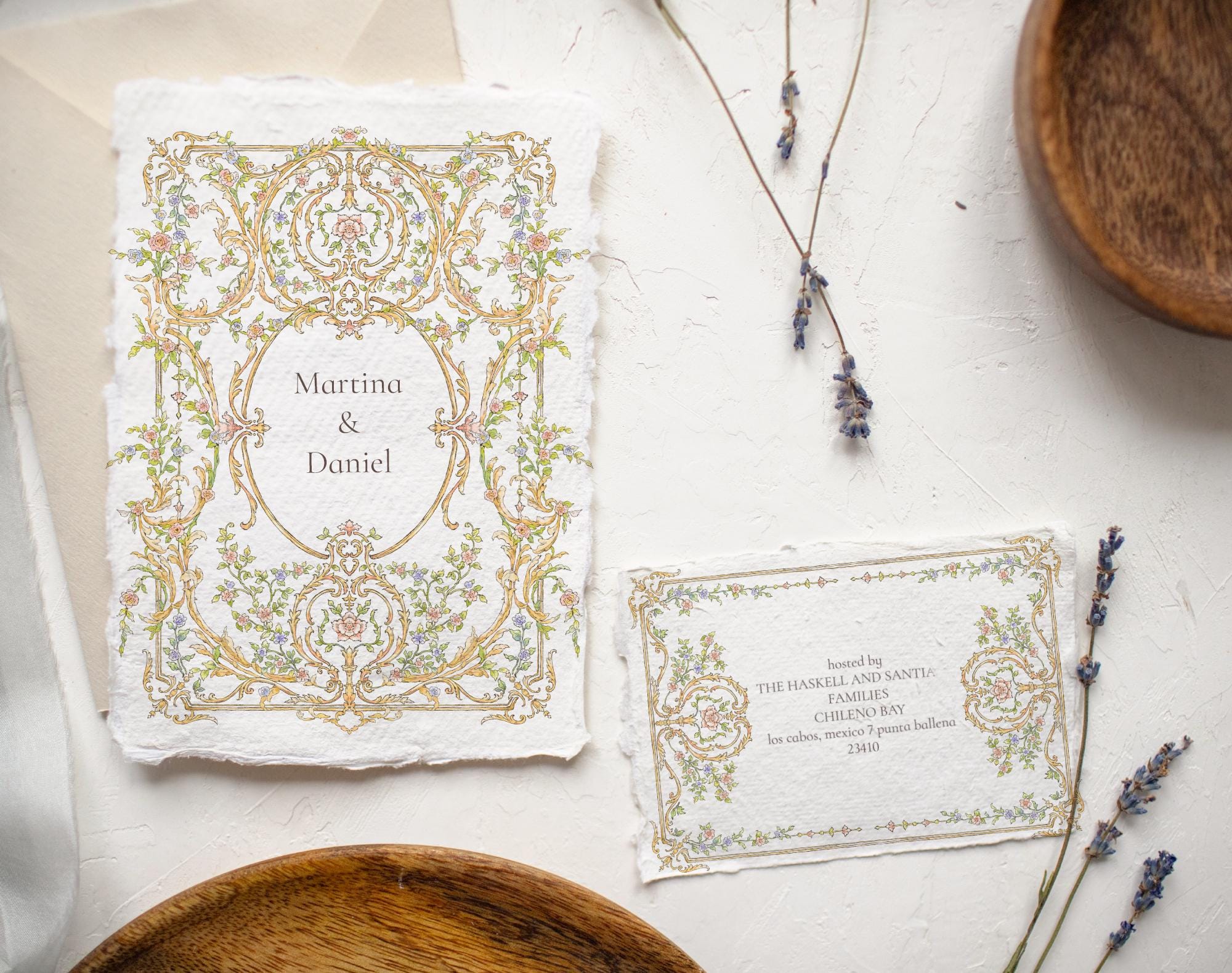 Rococo Grace PNG Watercolor Vintage Golden Borders, Floral Crest ...