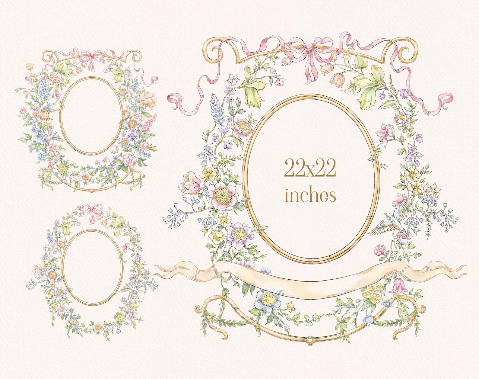 Belle Wood Watercolor Vintage PNG Clipart, Vintage Flowers, Bouquet ...