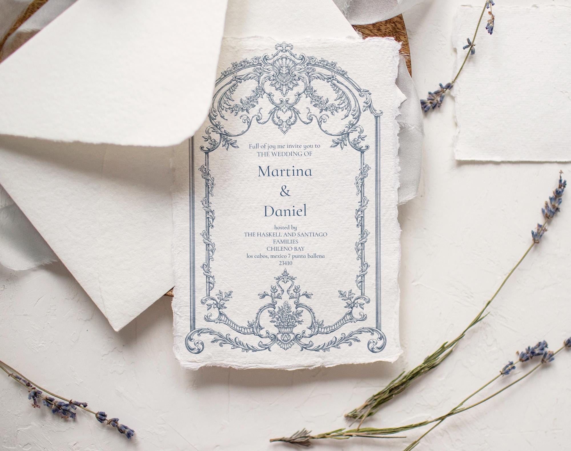 Baroque Allure PNG Line Art Wedding Frames, Chinoiserie Borders Bundle ...