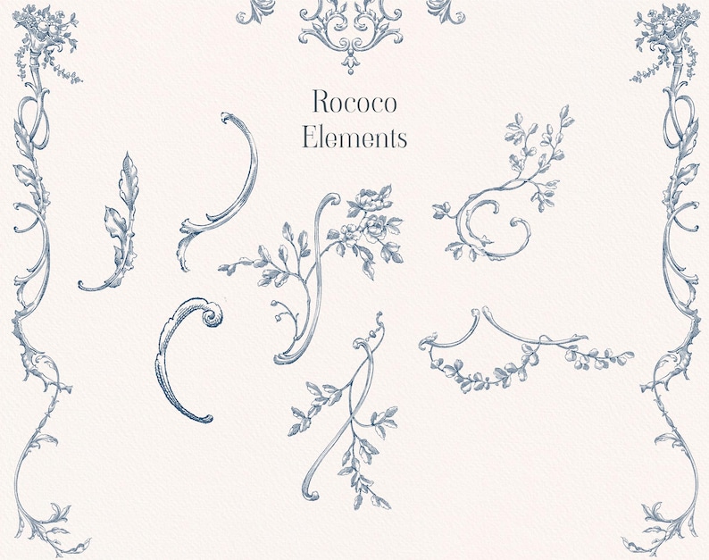 Rococo Affair PNG Vintage Clipart, Floral Borders, Victorian Frame ...