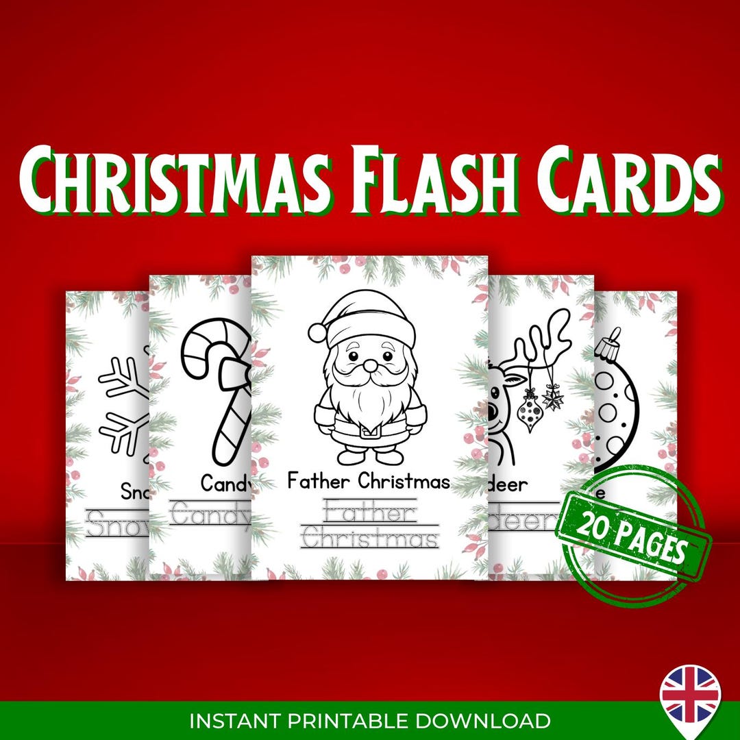 20 Printable Christmas Activities, Christmas Flash Card Bundle, Kid's ...