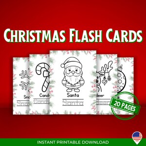 20 Printable Christmas Activities, Christmas Flash Card Bundle, Kid's ...