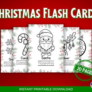20 Printable Christmas Activities, Christmas Flash Card Bundle, Kid's ...