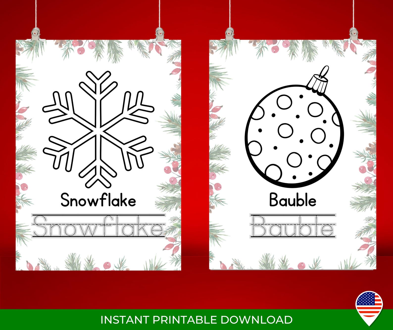 20 Printable Christmas Activities, Christmas Flash Card Bundle, Kid's ...