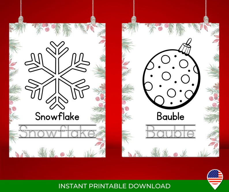 20 Printable Christmas Activities, Christmas Flash Card Bundle, Kid's ...