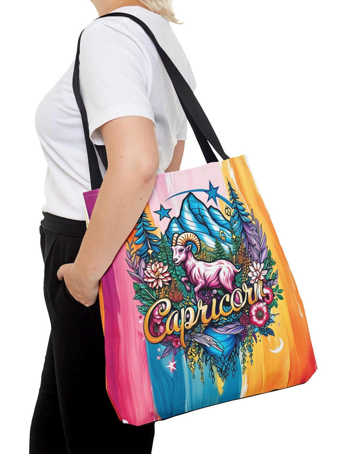 Capricorn Zodiac Tote: Boho Beach Bag for Astrology Lovers, Mom Gift ...
