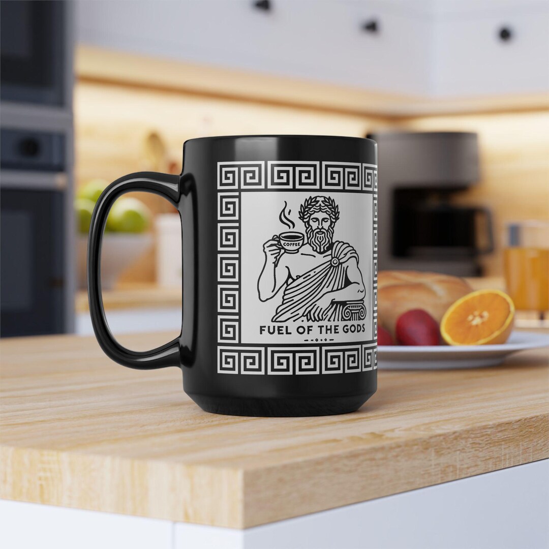 Zeus Greek Mythology Mug Black Coffee Cup for Strong Men Masculine Gift ...