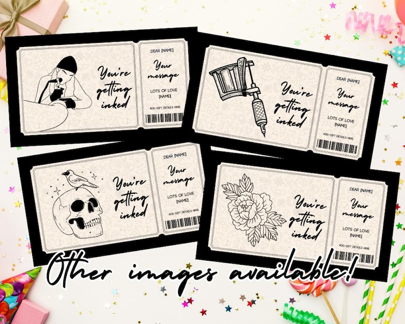 Printable Tattoo Gift Voucher | Tattoo Gift Certificate | You're ...