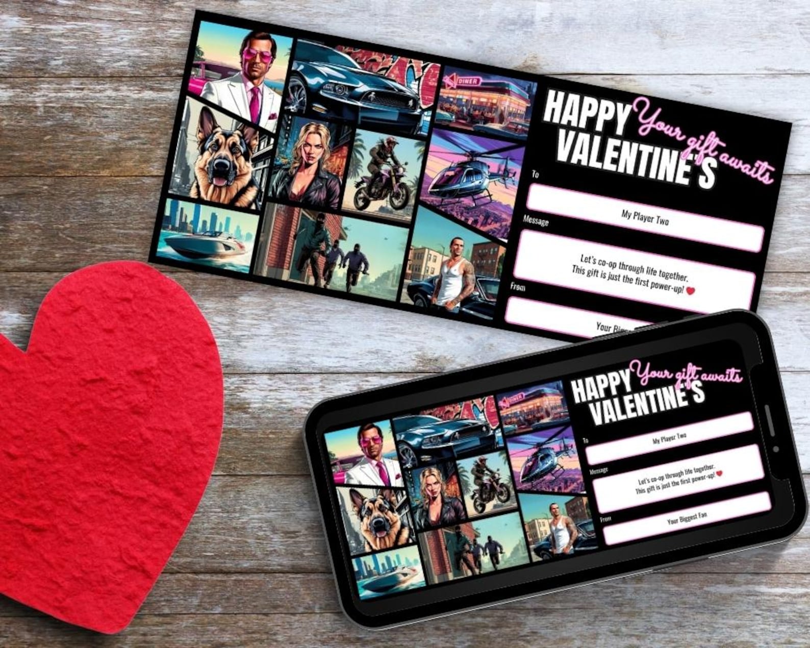 Editable Gamer Gift Card Voucher Template, Open World Adventure Theme ...