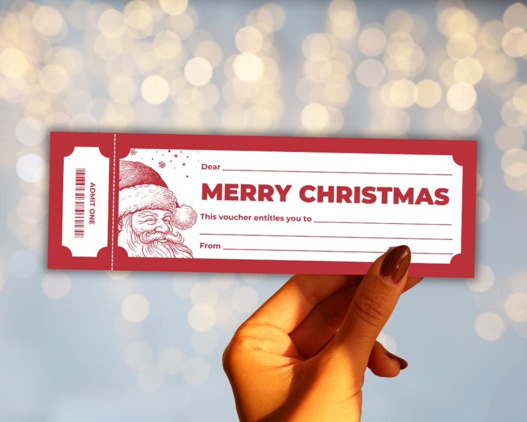 Santa Personalised Christmas Gift Voucher | Printable Digital Gift Card ...