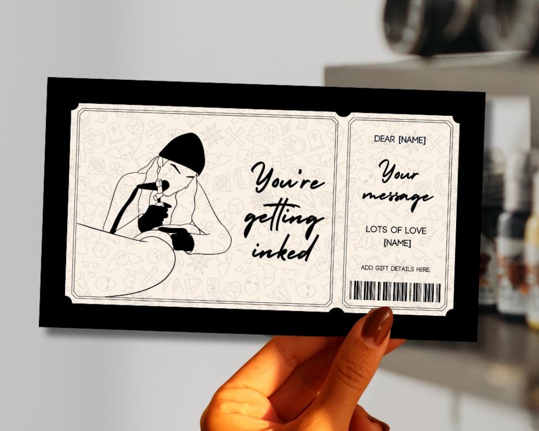 Digital Tattoo Gift Voucher | Tattoo Gift Certificate | Tattooist ...