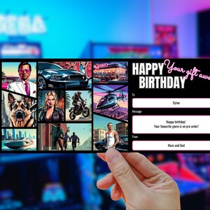 Editable Gamer Gift Card Voucher Template, Open World Adventure Theme ...