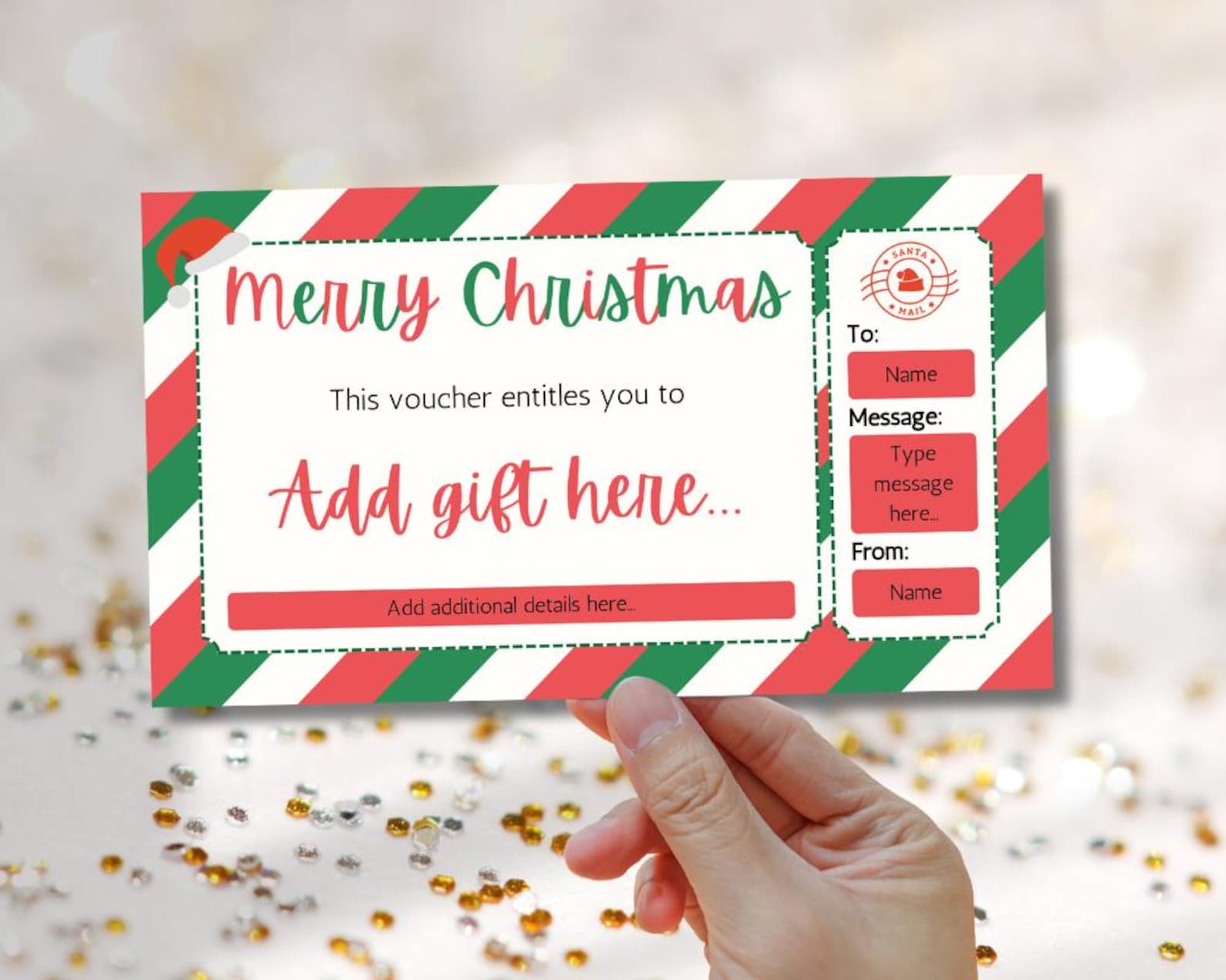 Editable/digital Christmas Gift Voucher | Personalised Experience ...