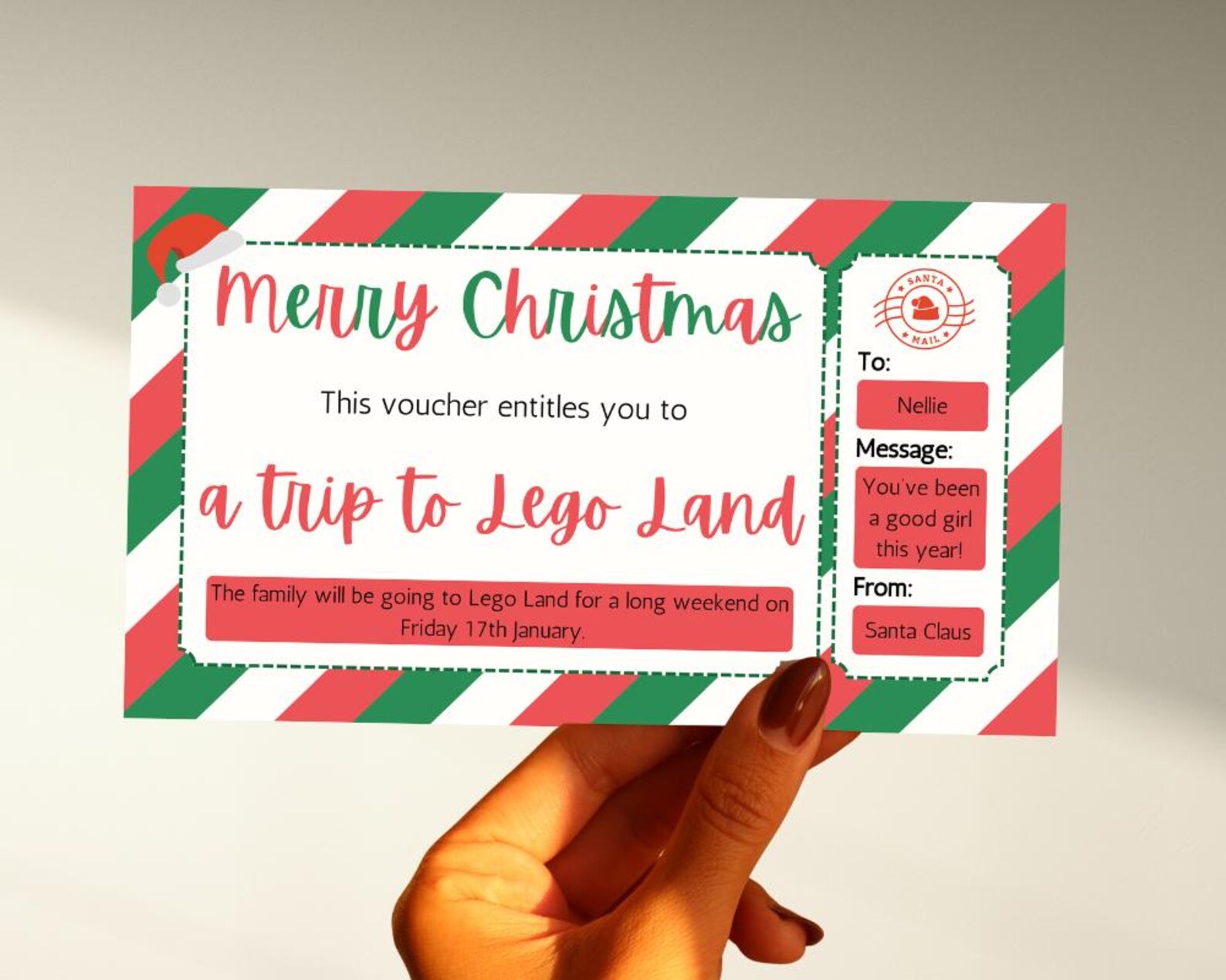 Personalised Christmas Experience Gift Card Voucher Template (digital ...