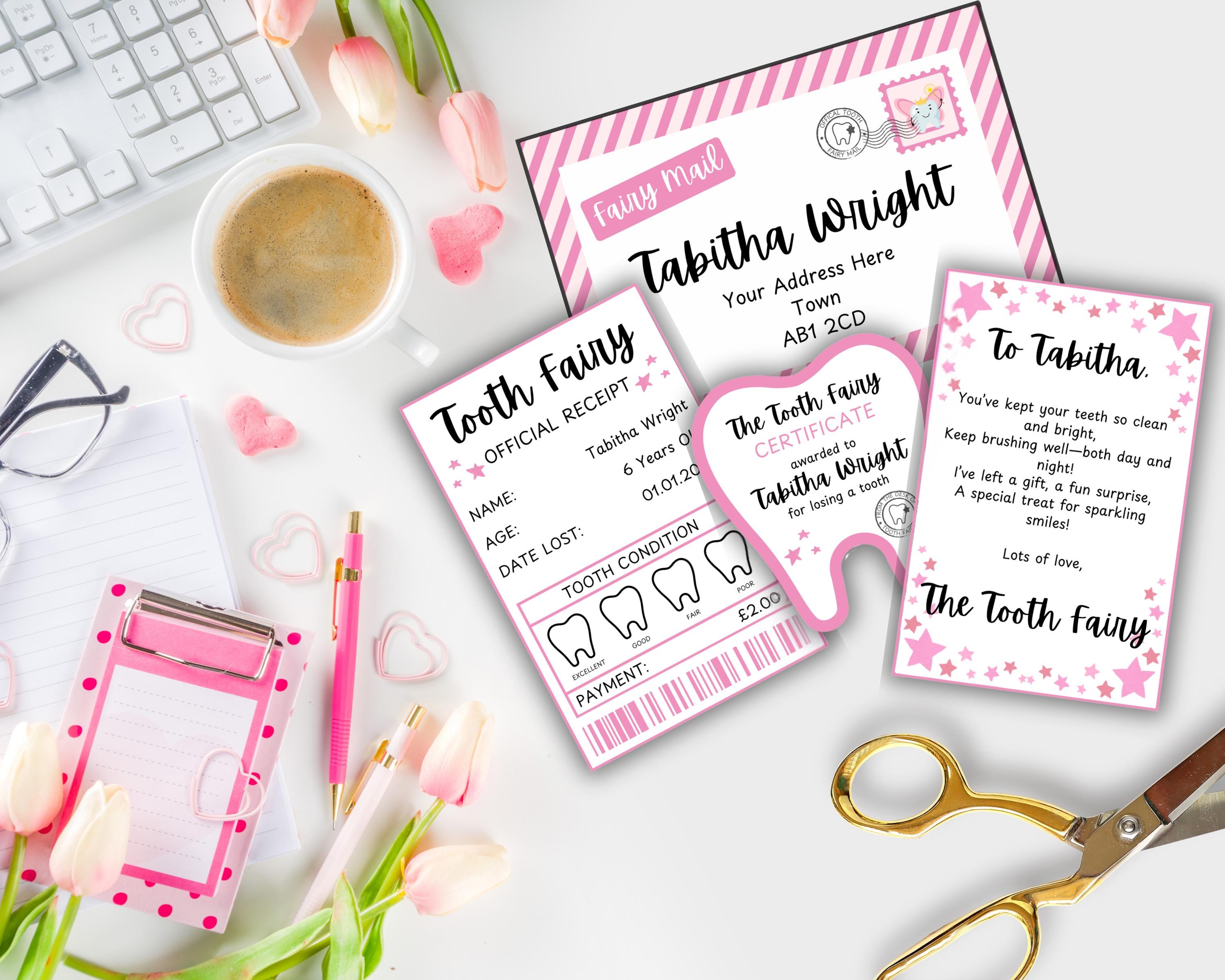 Instantly Editable Tooth Fairy Letter Set, Printable Pink Mini Lost ...
